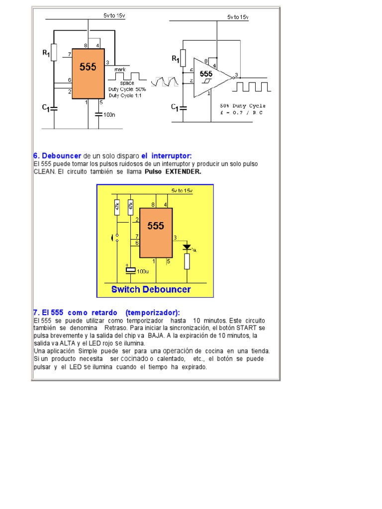 Con 555 PDF | PDF | Resistor | Circuito integrado