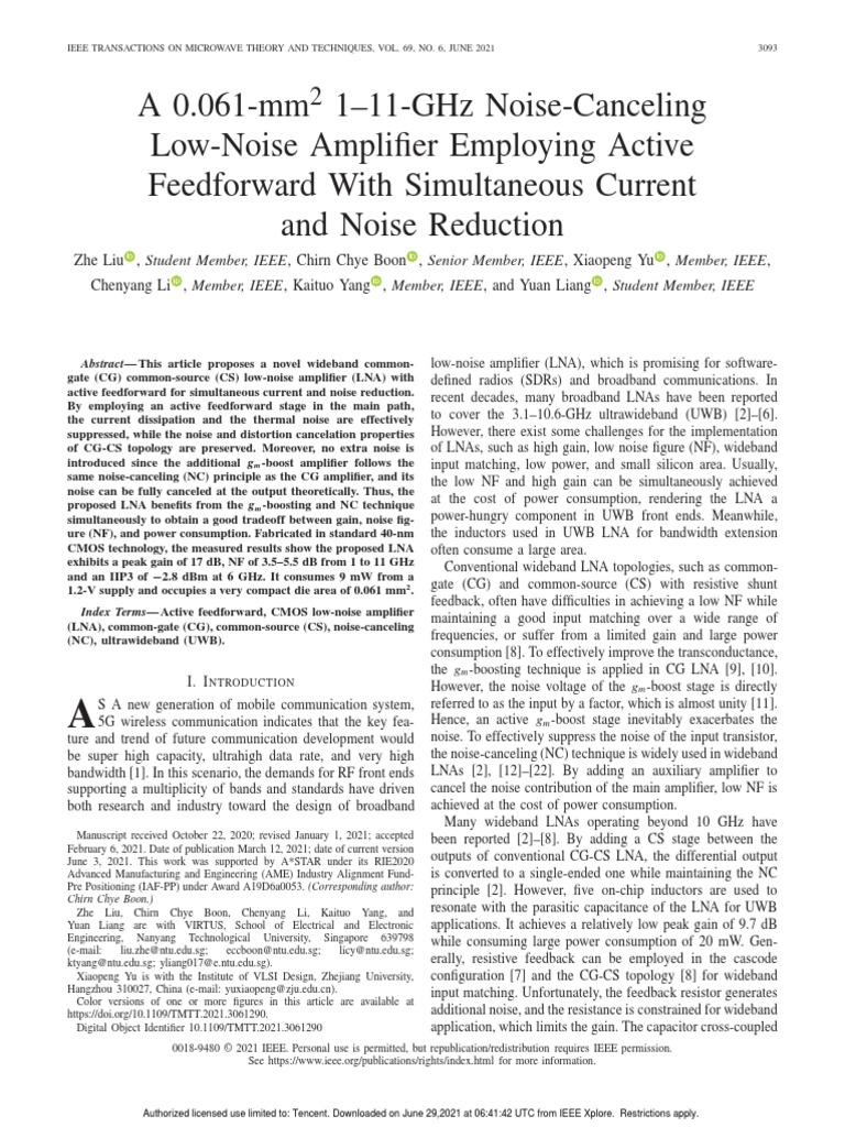 Liu 2021 | PDF | Amplifier | Telecommunications Engineering