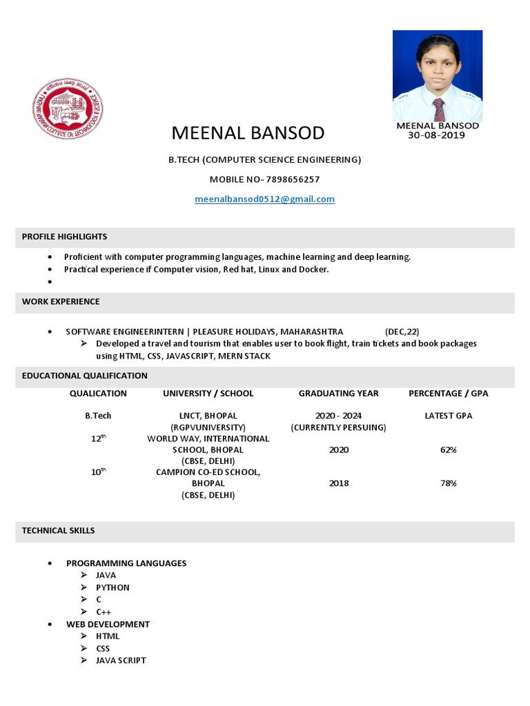 Meenal Resume New | Download Free PDF | Computer Programming | Software