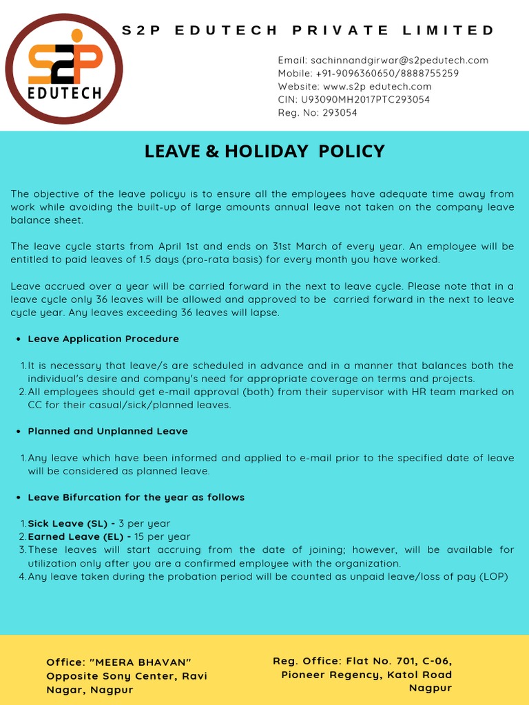 Leave Policy | PDF | Labor | Economies