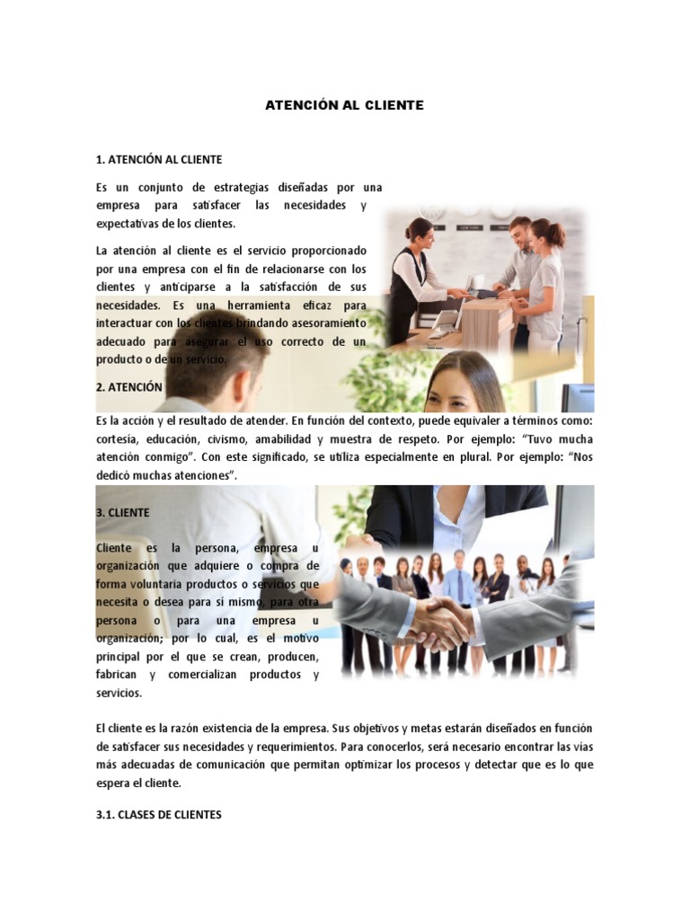 Atención Al Cliente | PDF | Servicio al Cliente | Cliente