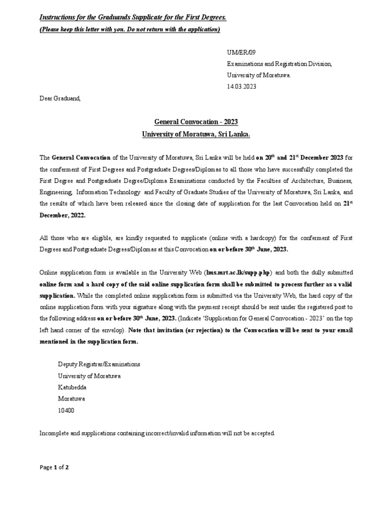 Convocation 2023 Instructions for Graduands | PDF | Technology & Engineering