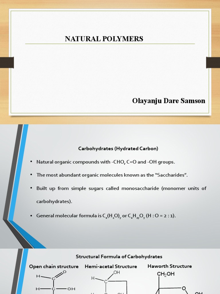 Natural Polymers | PDF | Carbohydrates | Proteins