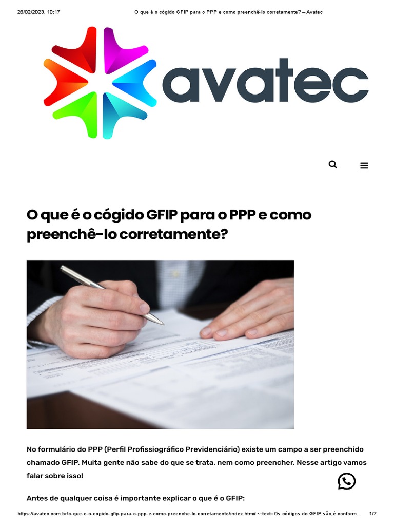 GFIP para o PPP e Como Preenchê-Lo Corretamente PDF | PDF | Economias | Business