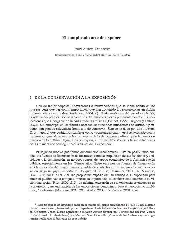 Iñaki El Complicado Arte de Exponer | PDF | Museo | Lumbrera