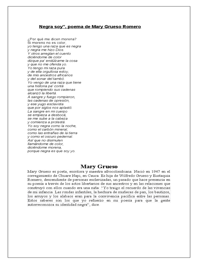 Poema Negra Soy | PDF