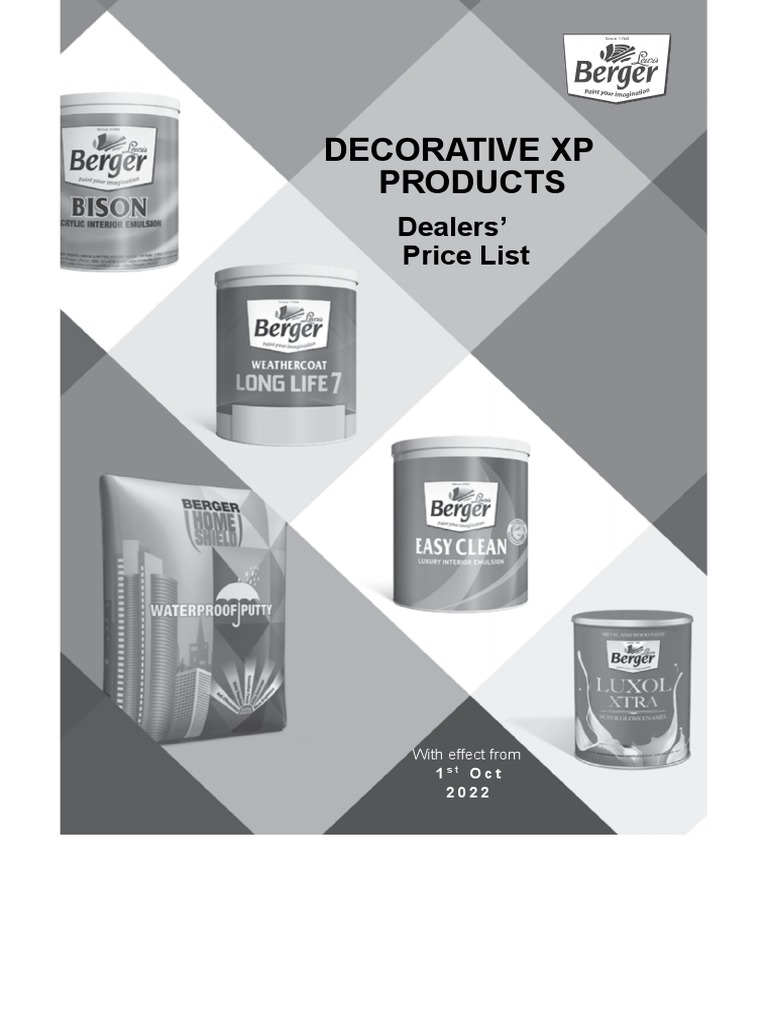 Decorative XP Products: Dealers' Price List | PDF | Paper | Building ...