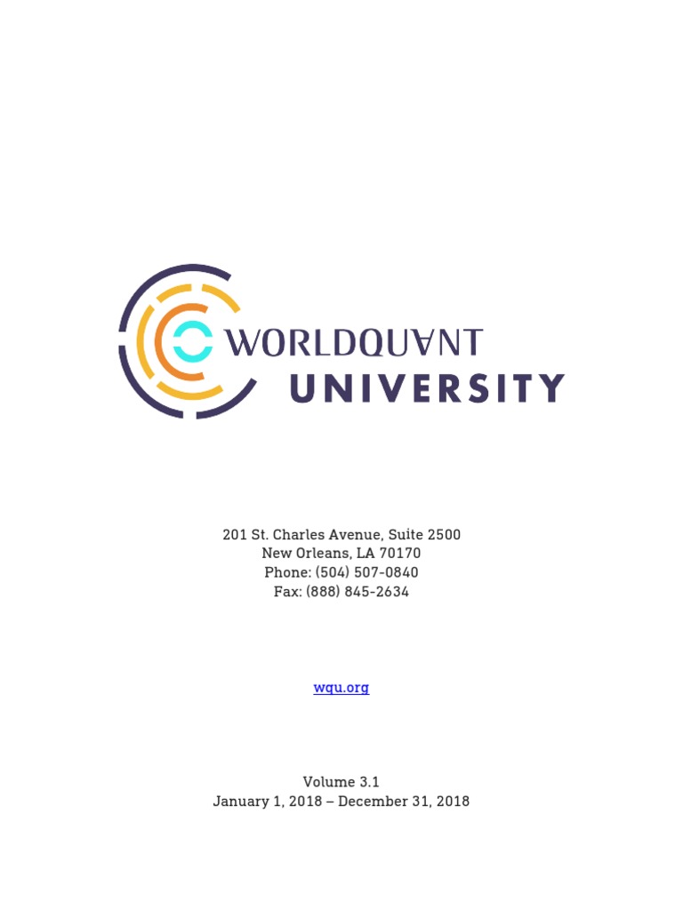 WorldQuant University Catalog PDF | PDF | University And College Admission | Sexual Harassment