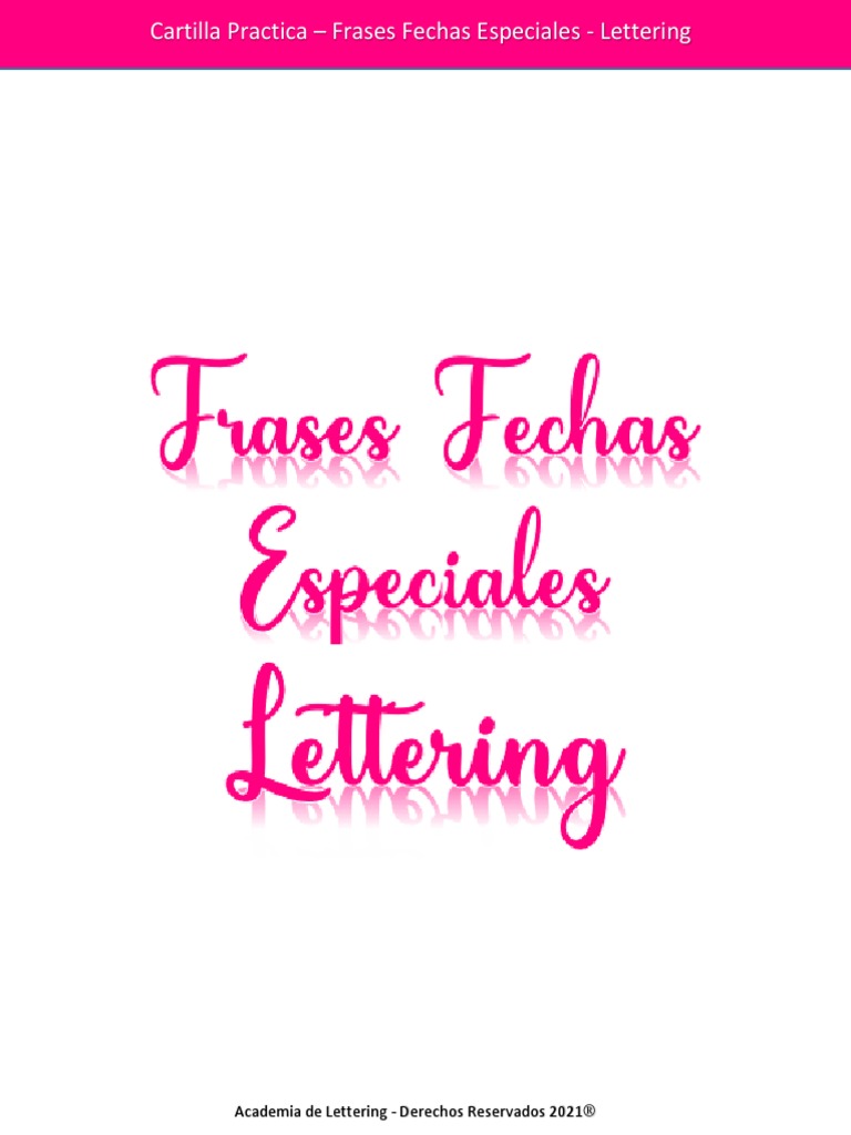 6-Cartilla Practica - Frases Fechas Especiales - Lettering PDF | PDF