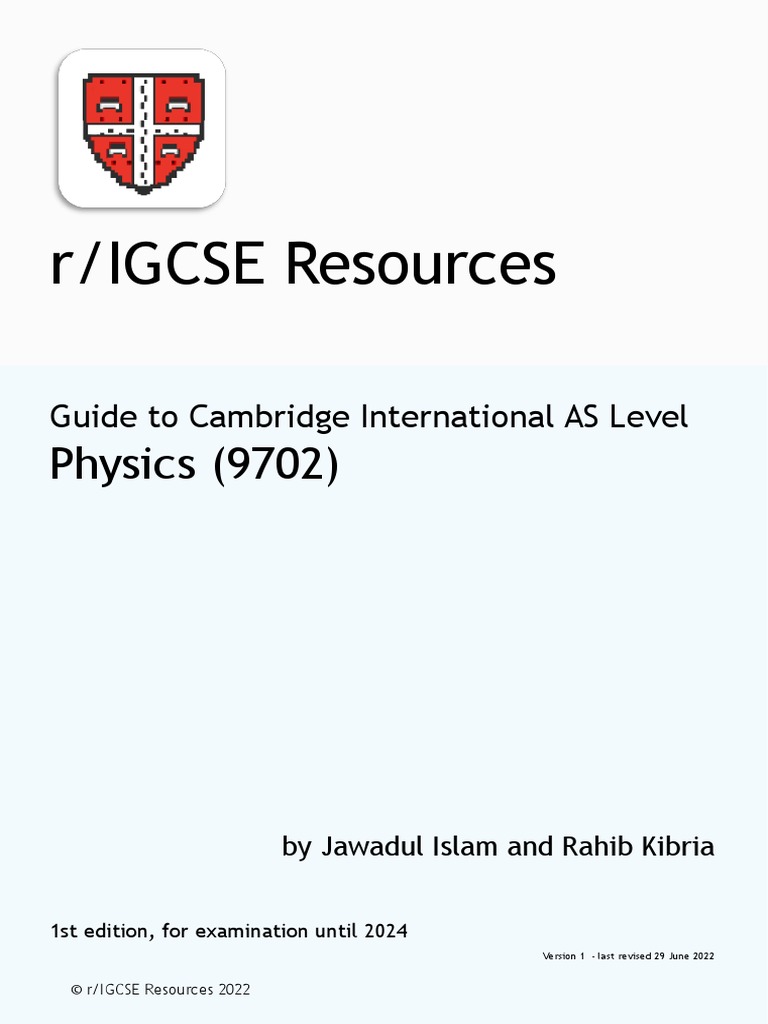 IGCSE Resources - Guide To Cambridge International AS Level Physics ...