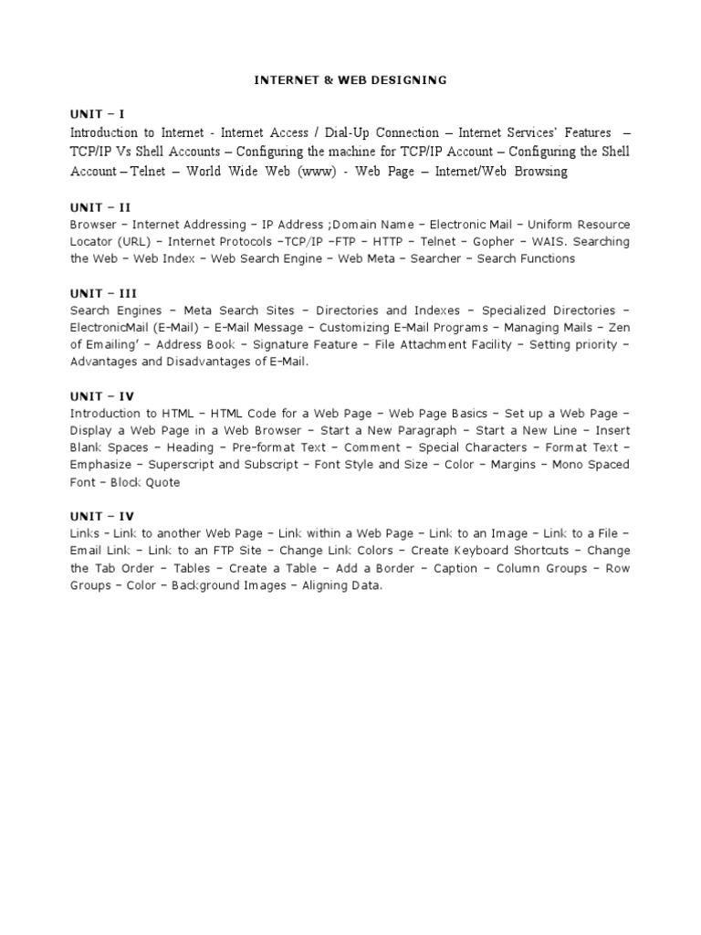 Internet Web Designing | PDF | Hypertext Transfer Protocol | World Wide Web