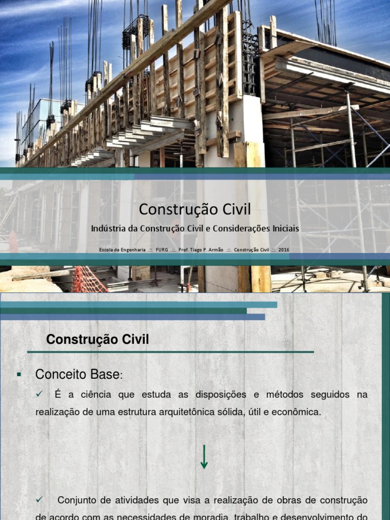 Aula 01 Introdução A Construção Civil Pdf Engenharia Civil