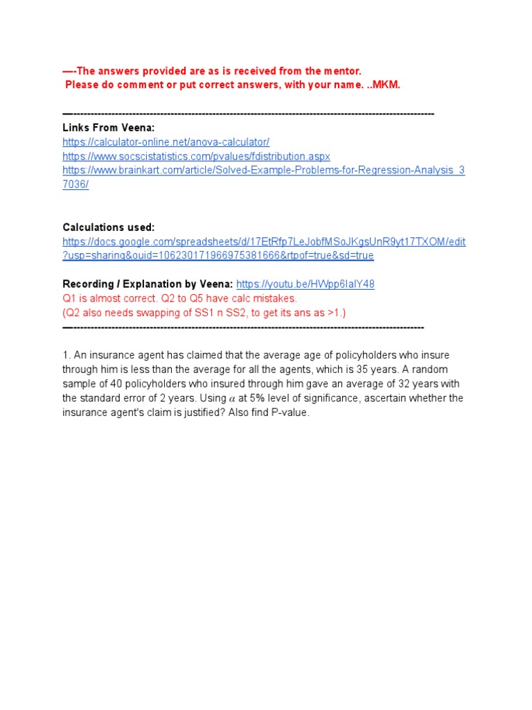 (Public) 2023.03 ISM Assignment 2 (Mentor of MKM) | PDF | P Value | Variance