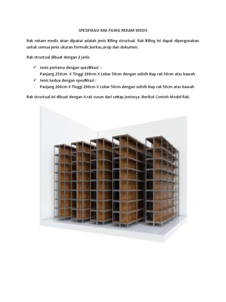 Kebutuhan Rak Filing Rekam Medis | PDF