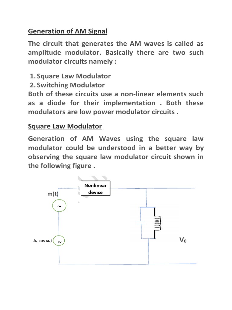 AM Circuits | PDF | Detector (Radio) | Diode