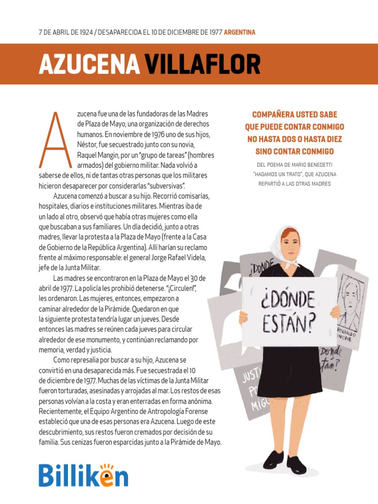 BILLIKEN Dia de La Memoria Azucena Villaflor INFO 2do CICLO-1 PDF | PDF