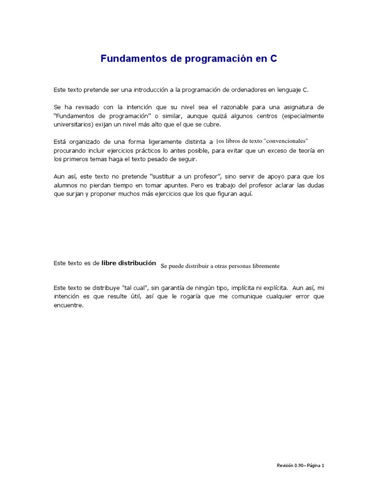 La Constancia y Diciplina Te Llevaran Lejos PDF | PDF | Lenguaje de programación | C (lenguaje ...