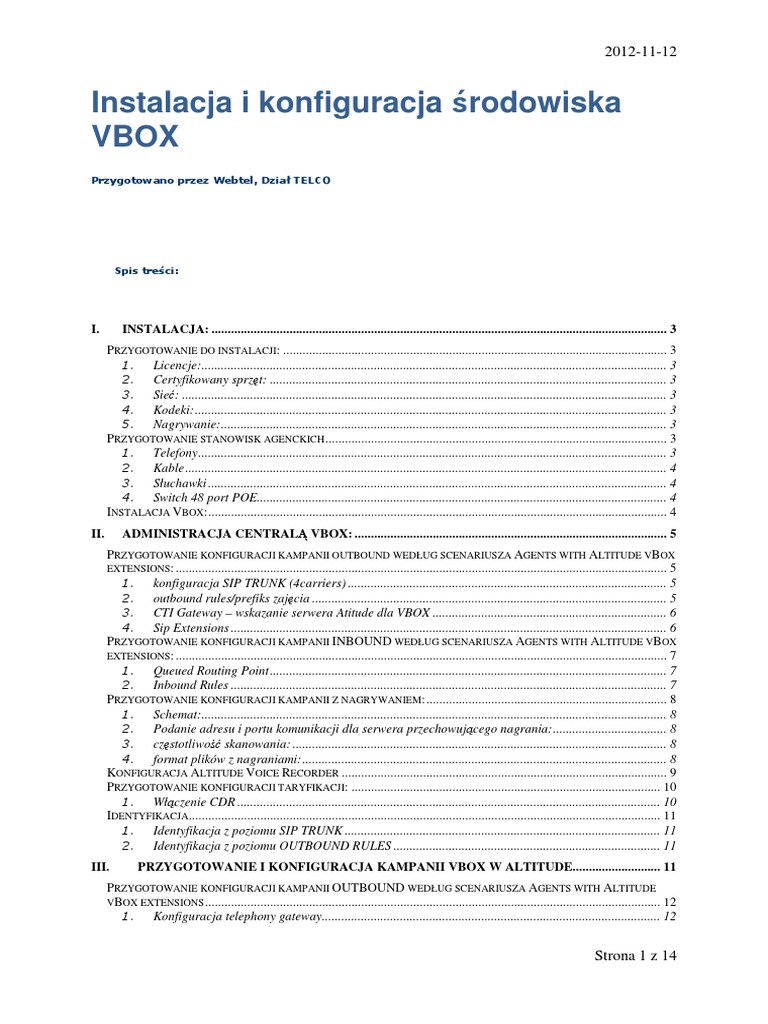 Vbox Dokumentacja v3 | PDF