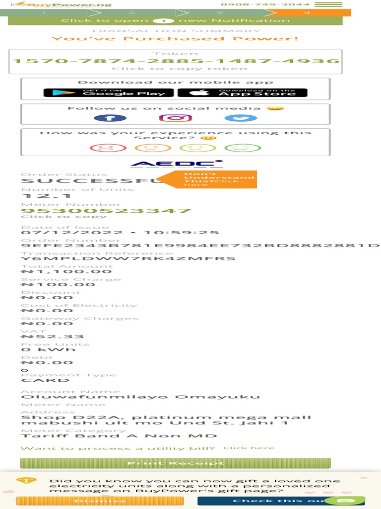 BuyPower Transaction Complete! PDF | PDF