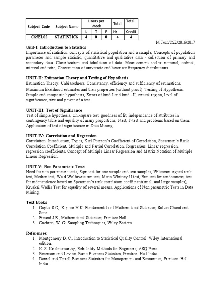 M.Tech Statistics | Download Free PDF | Statistics | Regression Analysis