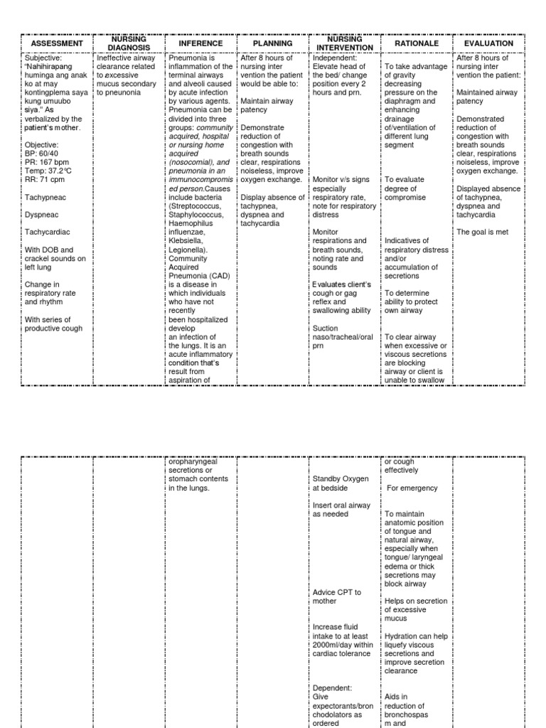Nursing Assessment for Pneumonia Care | PDF | Respiratory Tract | Pneumonia