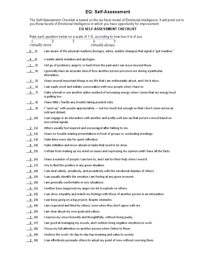 EQ Assessment Only | PDF | Emotions | Anger