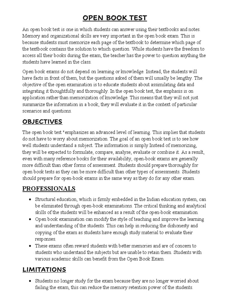 Open Book | PDF | Educational Assessment | Learning