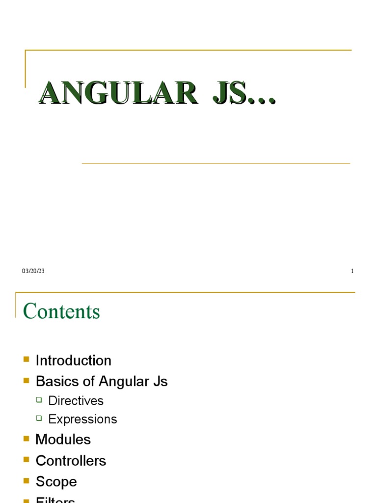 Angular Js Pdf Angular Js Model View Controller