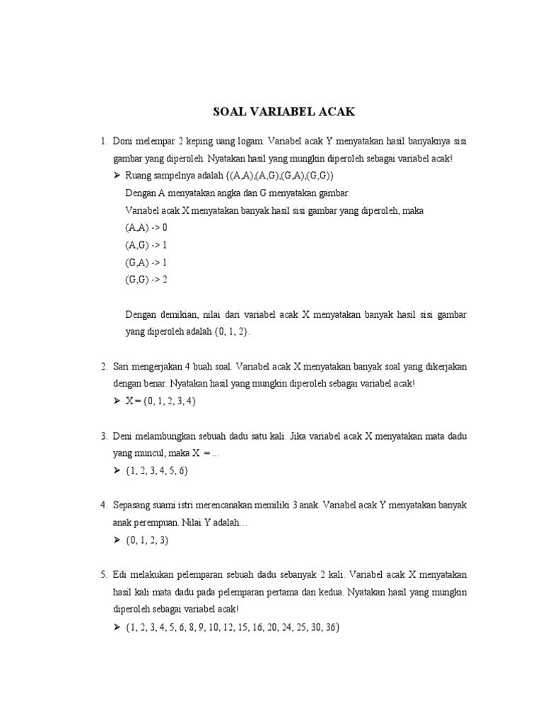 Soal Variabel Acak | PDF