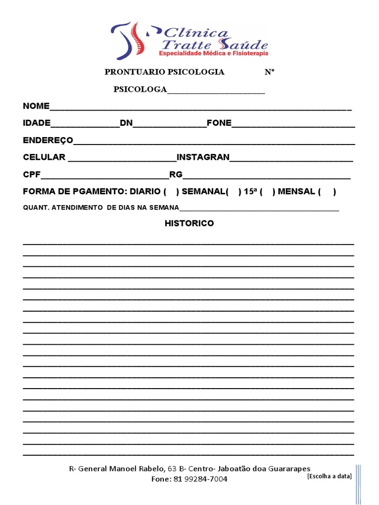 Prontuario Psicologia | PDF