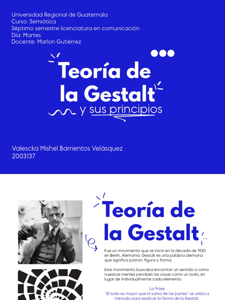 Principios de la Teoría Gestalt | PDF | Percepción | Cognición