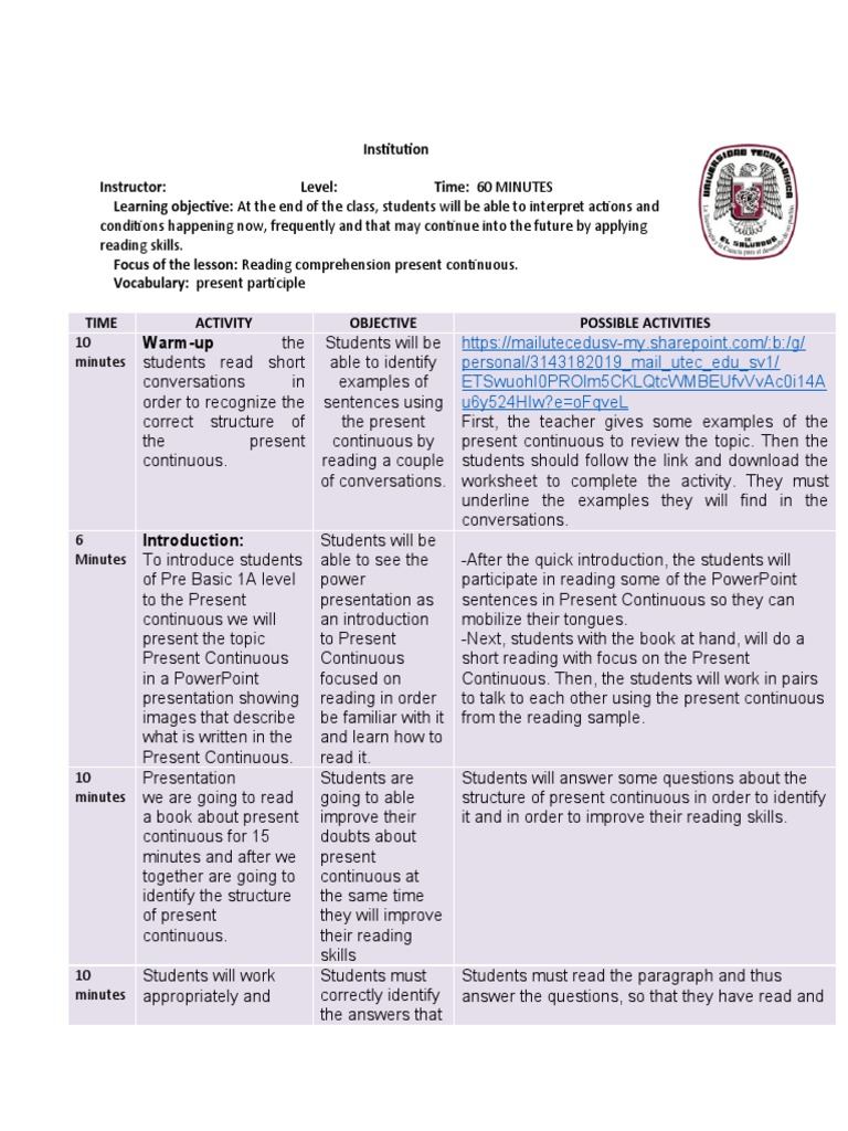 Demo Reading Lesson Plan | PDF | Reading Comprehension | Human Communication