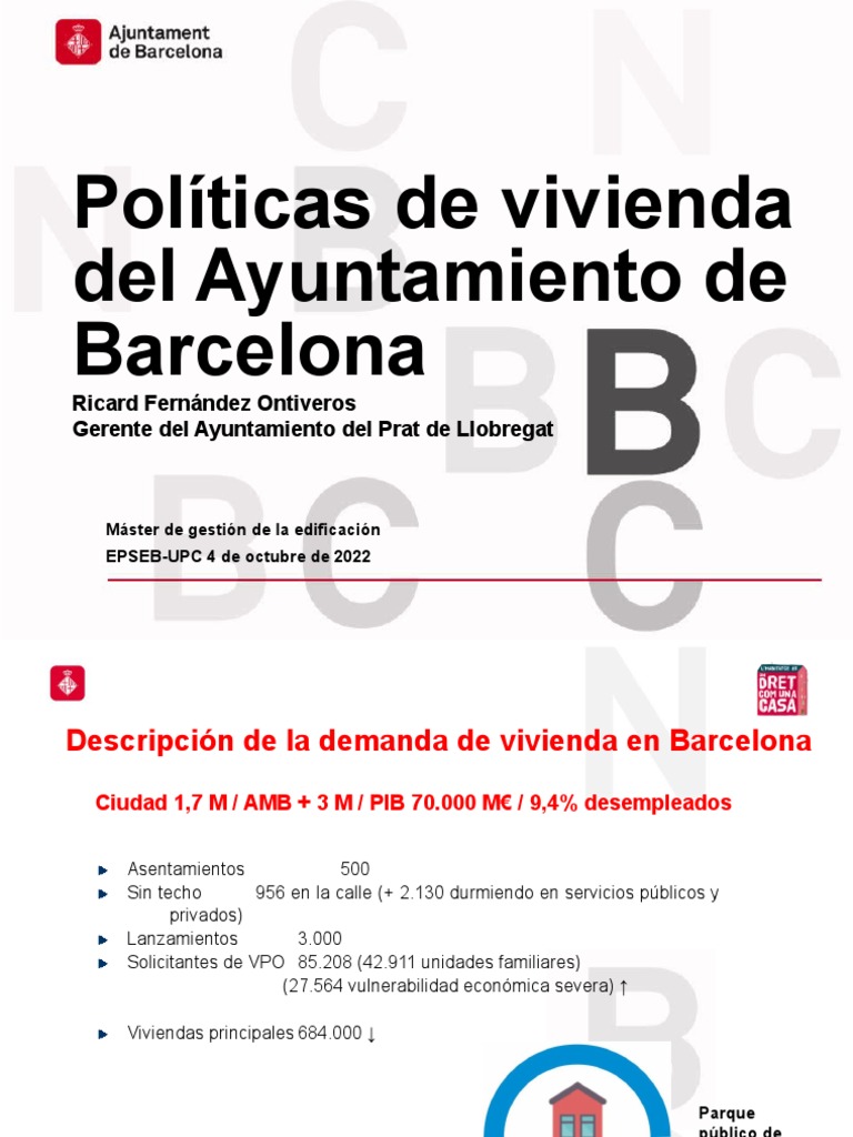 Vivienda 4 Octubre 2022 EPSEB UPC RFO | PDF | Presupuesto | Economias