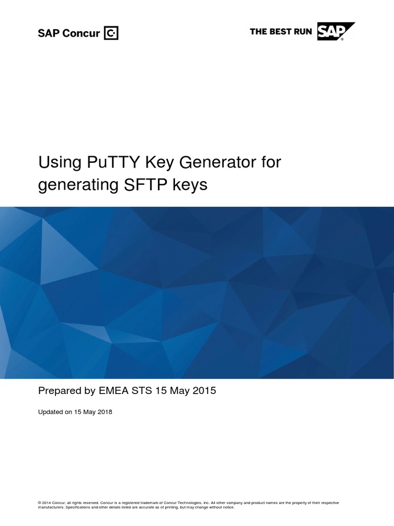 Concur - Creating SFTP Keys With PuttyGen - 2017 PDF | PDF | File Transfer Protocol | Secure Shell