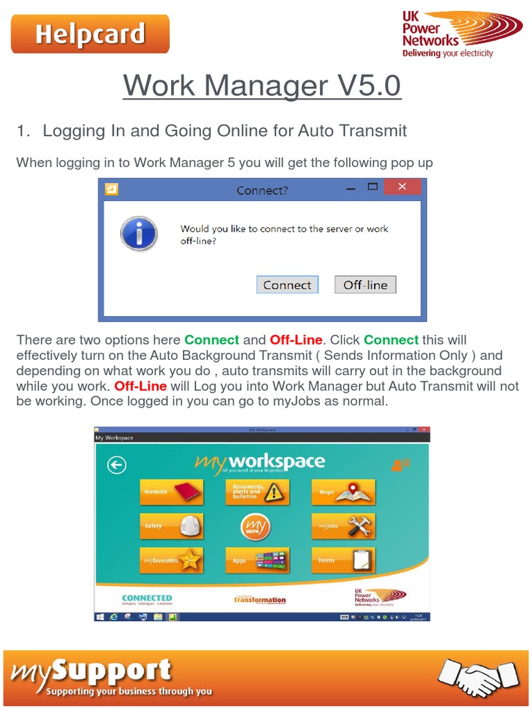 Work Manager 5 Help Card PDF | PDF | Online And Offline | Internet
