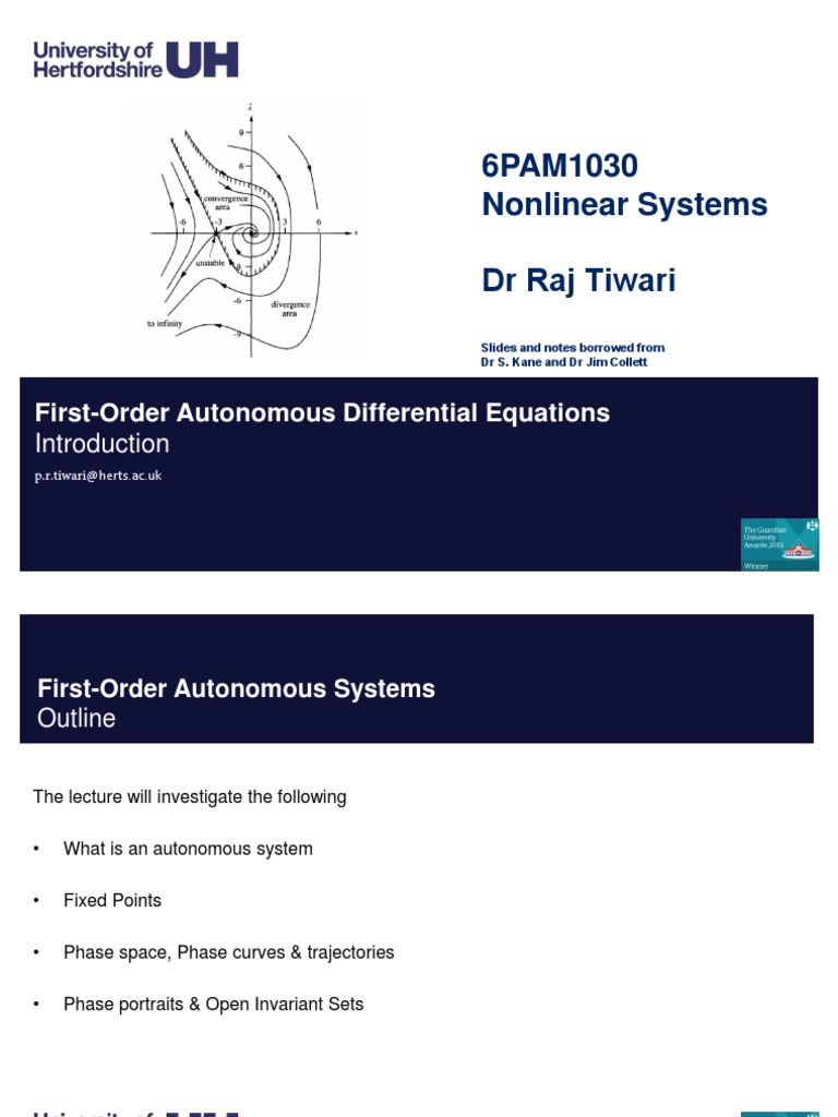 First-Order Autonomous Systems Guide | PDF | Differential Equations ...