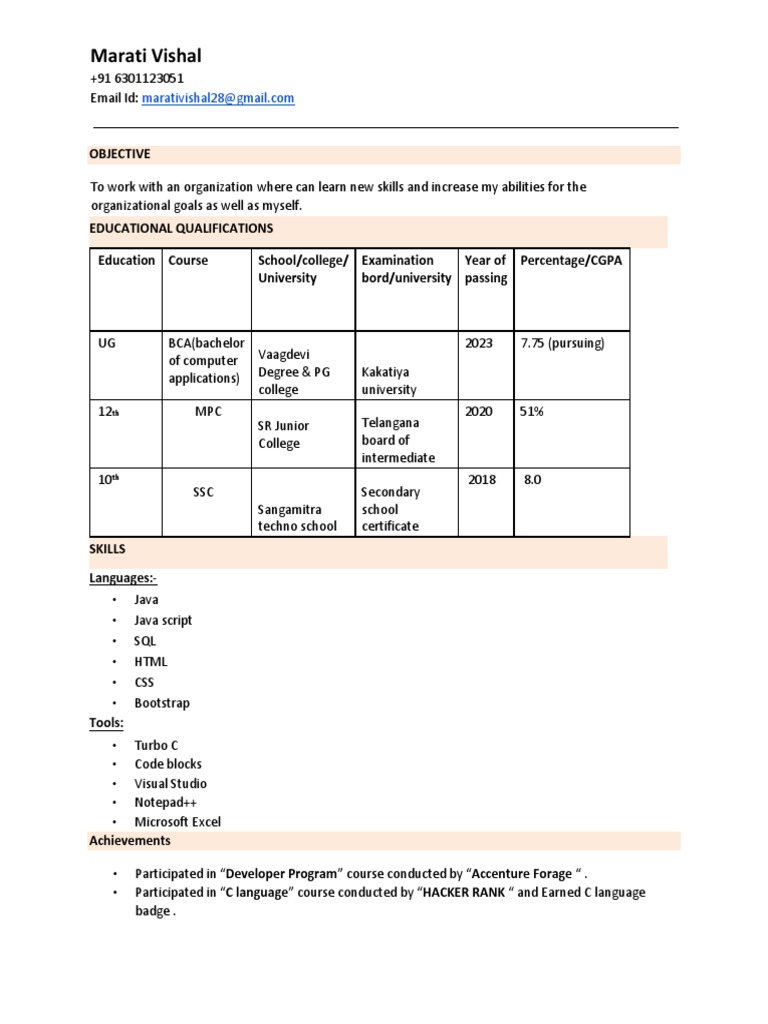 Vishal RESUME 6 PDF | PDF