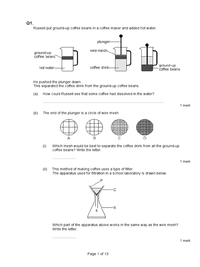 1 Mark | PDF | Filtration | Water