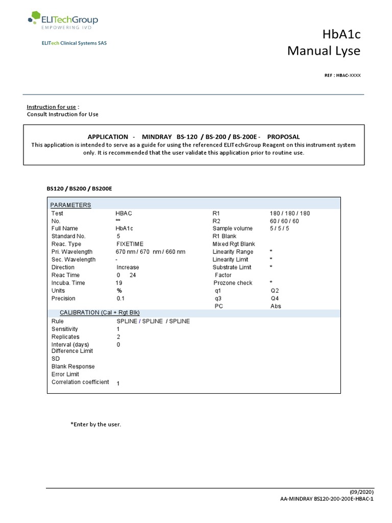 Aa - Mindray BS-120 BS-200 Bs200e-Hbac-1 | PDF | Metrology