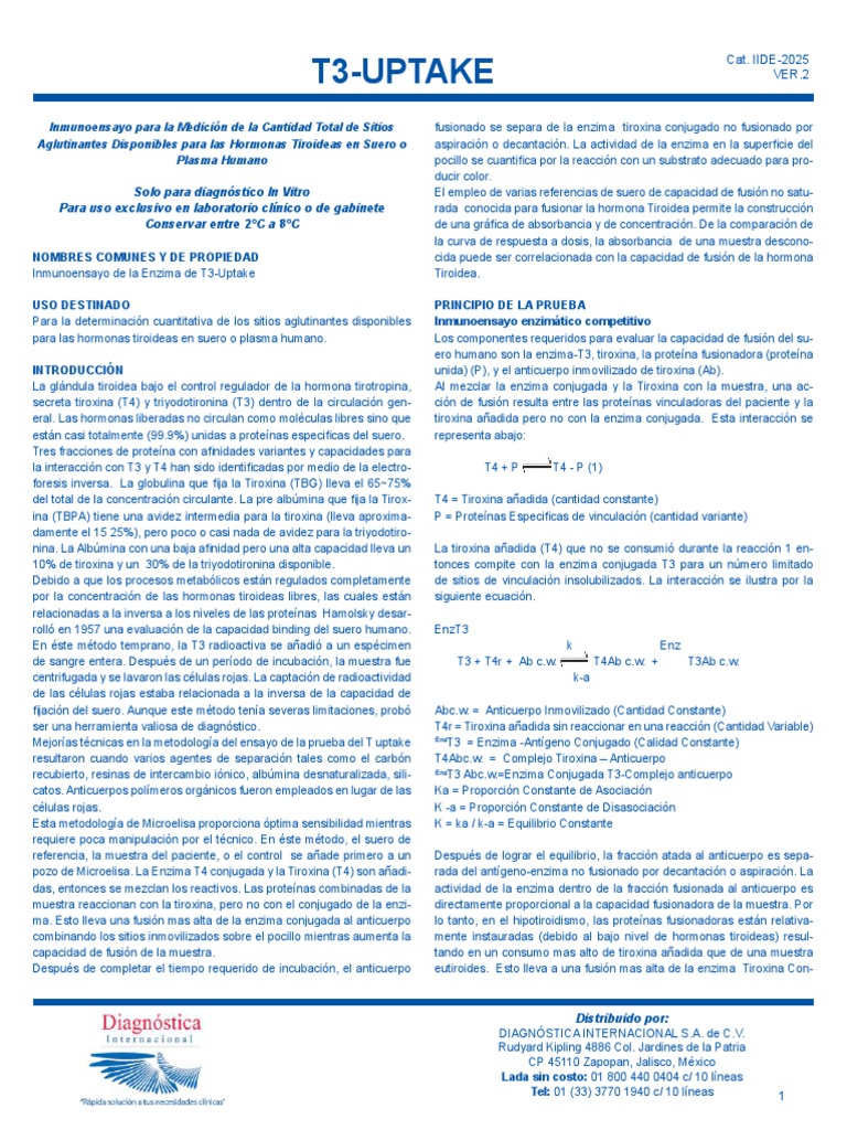 Medición de T3-Uptake en Suero | PDF | Tiroides | Elisa