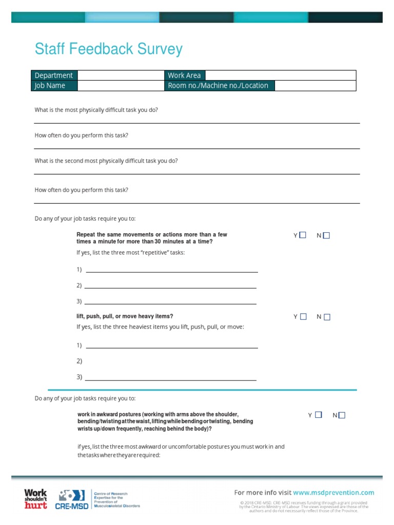 Staff Feedback Survey PDF | PDF
