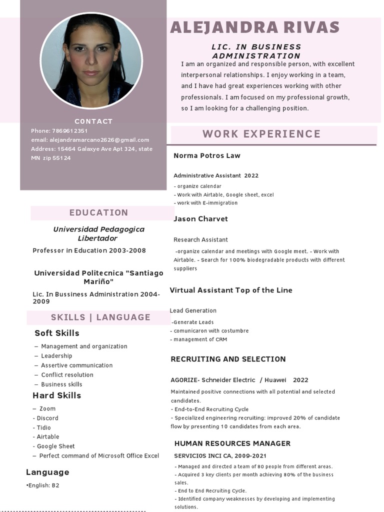 Alejandra Rivas Ingles CV PDF | PDF