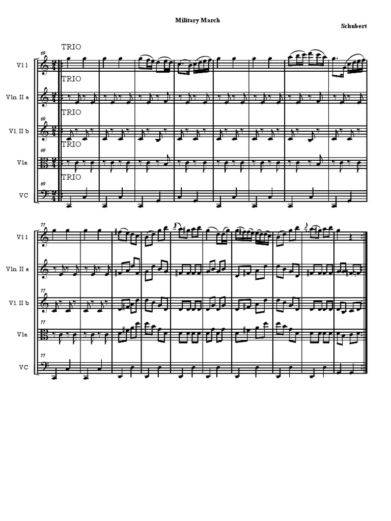 Schubert March Military - Trio - Score & Vla | PDF