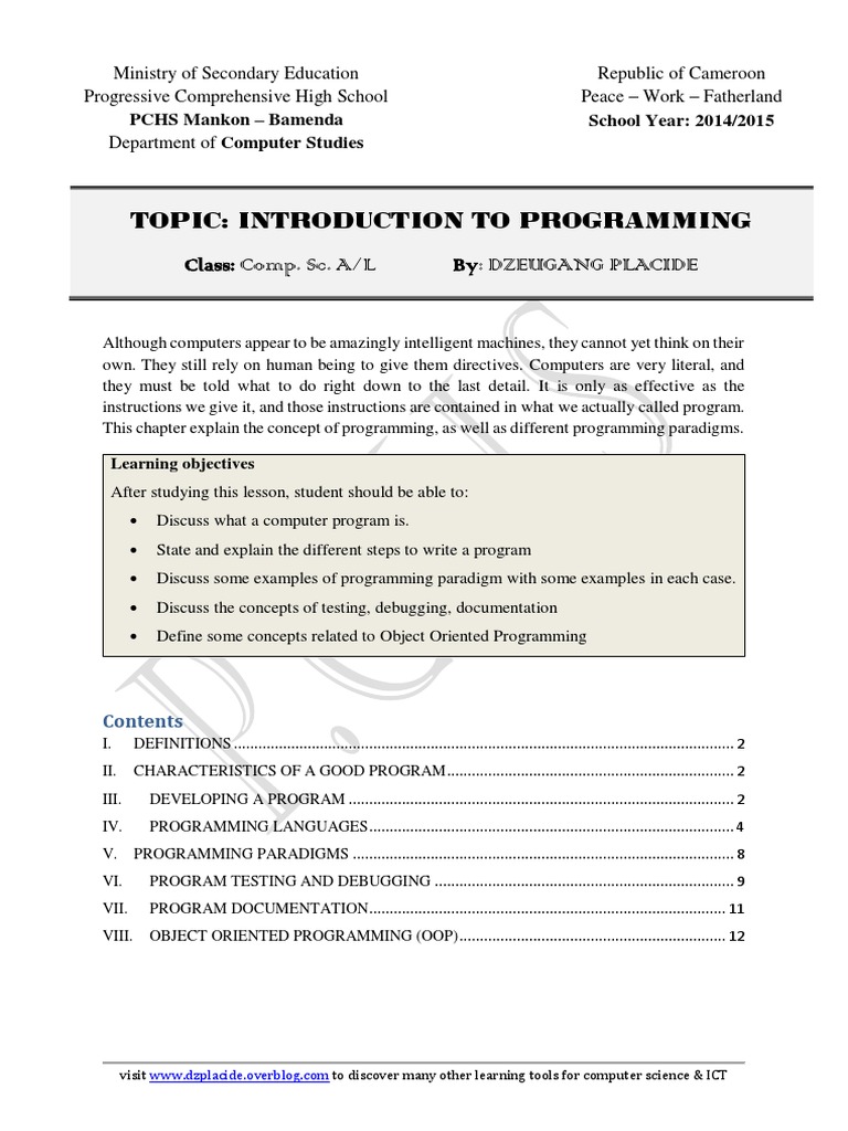 Introduction-To-Programming 10 | PDF | Computer Programming | Programming