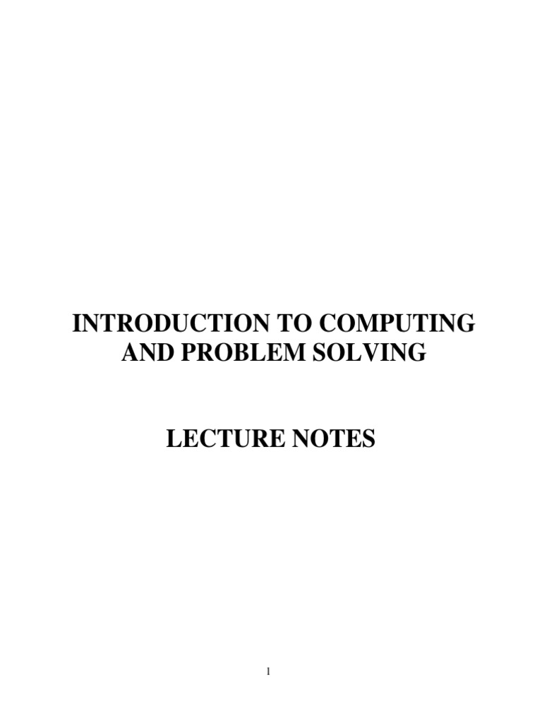 Introduction To Computing and Problem Solving | PDF | Usb Flash Drive ...