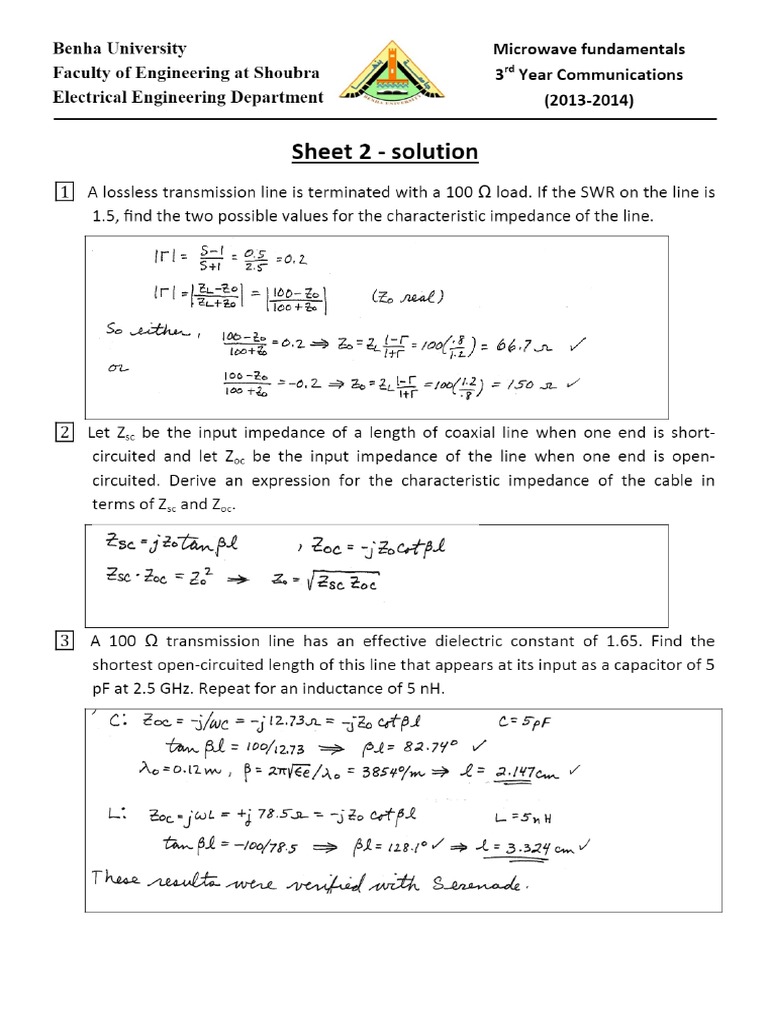 Sheet 2 - Solution | PDF