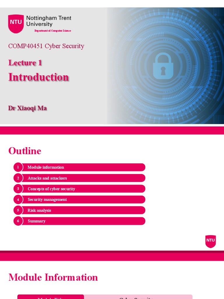COMP40451 Cyber Security Lecture 1 Introduction | PDF | Information ... COMP40451 Cyber Security Lecture 1 Introduction | PDF | Information ...
