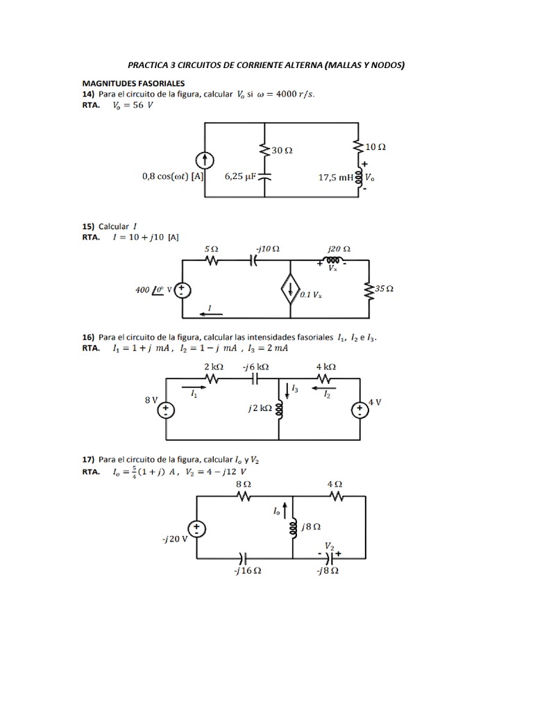 Practica 3 Circuitos de Corriente Alterna Metodos | PDF
