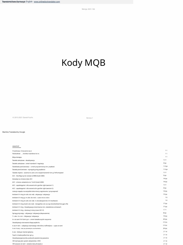 MQB Coding PL | PDF