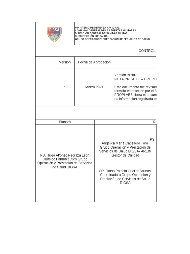 Anexo 6 Formato Control de Limpieza y Desinfeccion de Almacen Mtos y Dispostivos Medicos Digsa ...
